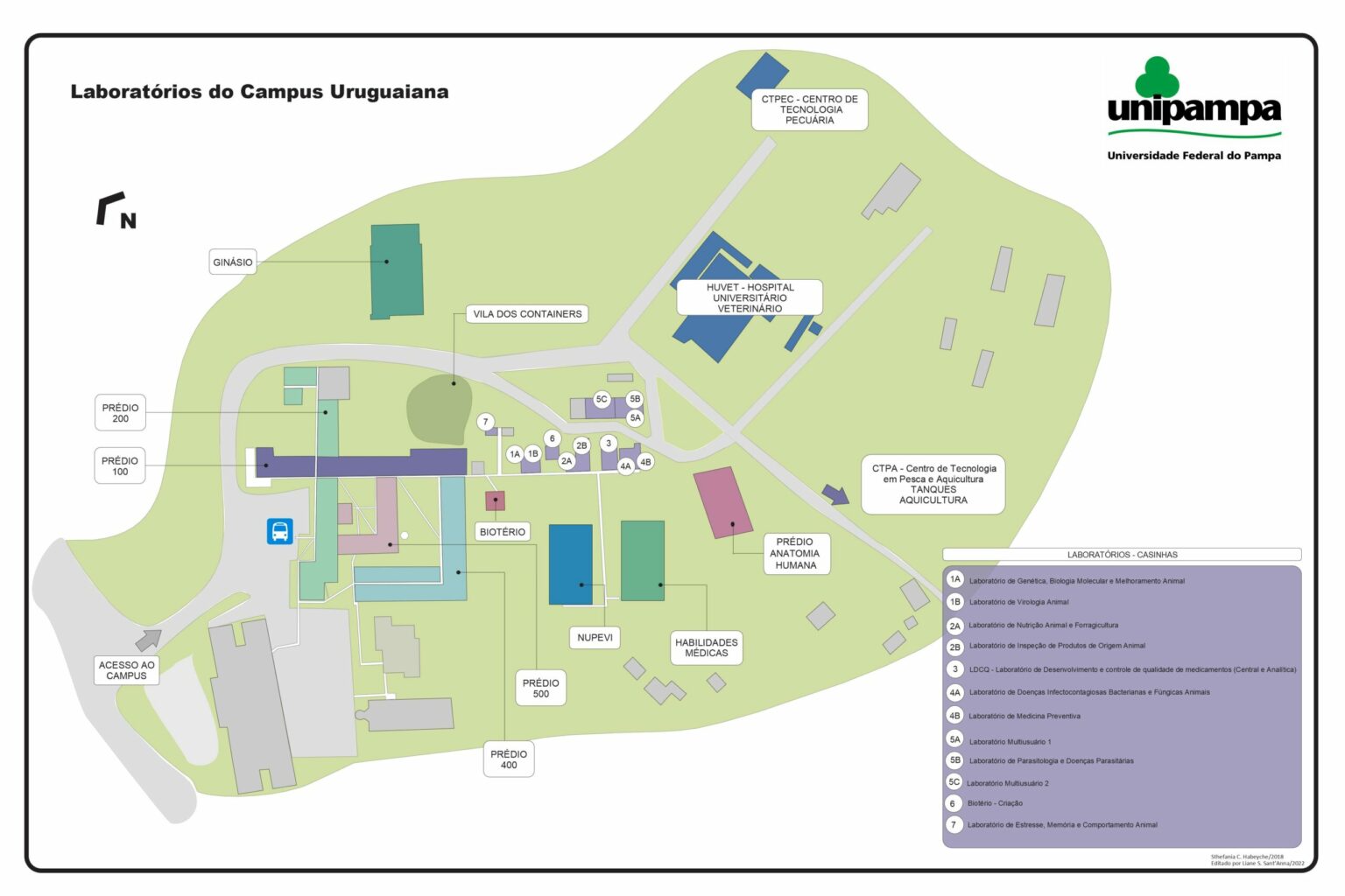 Mapa dos Laboratórios